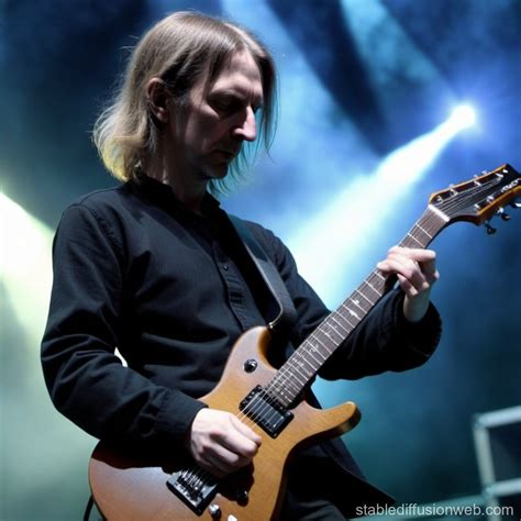 Porcupine Tree Electric Guitarist Performing Outdoor Concert Stable