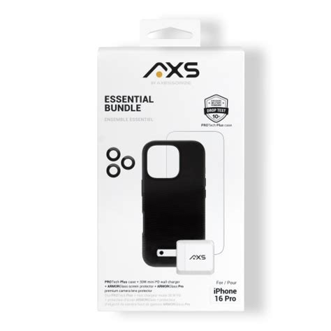 Axs Essential Bundle Protech Plus Case Screen Protectors And 30w Charger For Apple Iphone 16