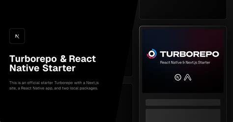 Turborepo And React Native Starter
