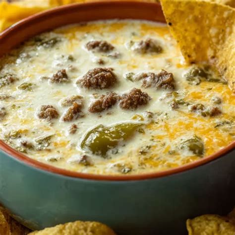 Ultimate Green Chile Cheese Dip With Three Cheese Twist