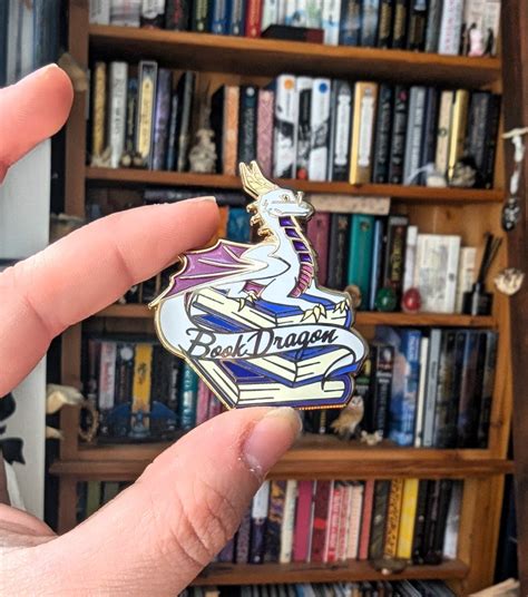 Book Dragon Enamel Pin Geek And Artsy