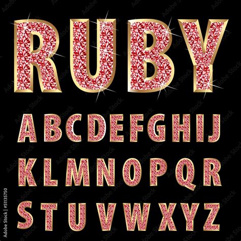 Ruby Letters Stock Vector Adobe Stock
