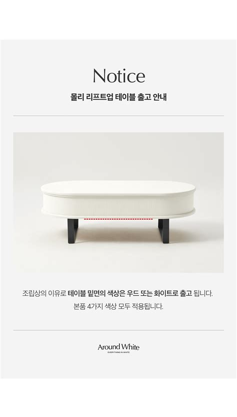 거실·소파테이블 이중지지대무료배송 몰리 타원형 템바보드 리프트업 테이블 4colors 오늘의집 쇼핑