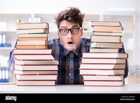 Nerd Funny Babe Preparing For University Exams Stock Photo Alamy