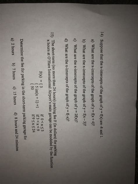 Solved 14 Suppose That The X Intercepts Of The Graph Of Y