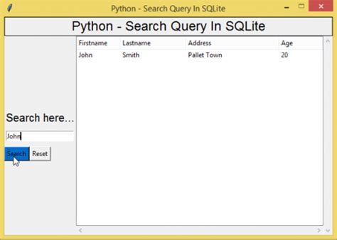 Python Search Query In Sqlite Free Source Code And Tutorials