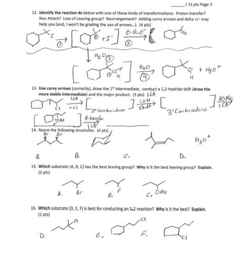 Solved 15 Pts Page 3 12 Identify The Reaction S Below