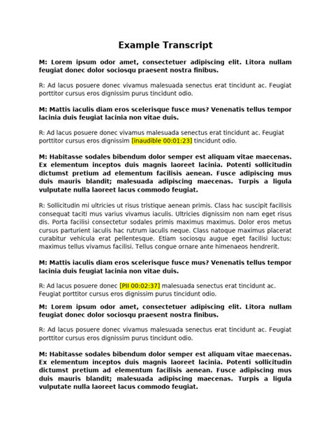 Example Transcript Pdf