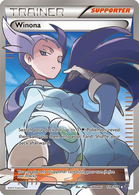 Winona 108 Full Art Xy Roaring Skies Pokemon