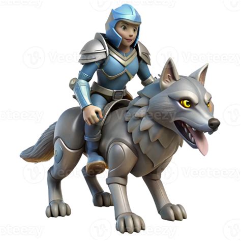 Magnificent Artistic 3d Render Knight And Wolf High Quality 56677763 Png
