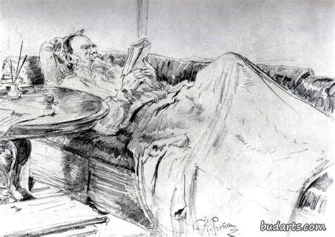 托尔斯泰阅读 伊利亚·列宾 画园网