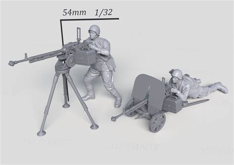 🔫 Soldiers For 127 Dshk Aa Machine Gun・ Stl File For 3d Printing・cults
