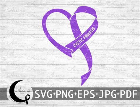 Cystic Fibrosis Heart Ribbon Svg Cystic Fibrosis Awareness Ribbon
