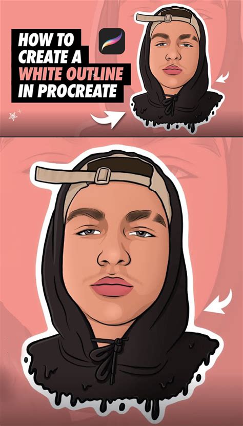 How To Make White Outlines For Your Stickers Illustration In Procreate Tutorial Watercolor