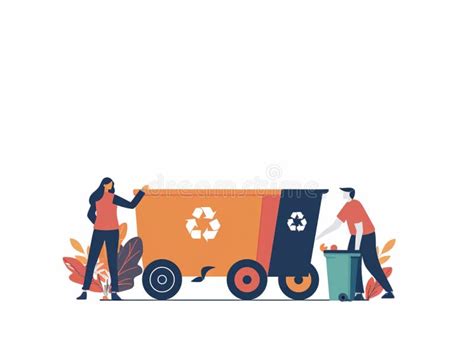 People Are Sorting Garbage Recycling Waste Management Concept Illustration Generative AI