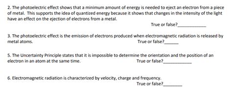 Solved 2 The Photoelectric Effect Shows That A Minimum