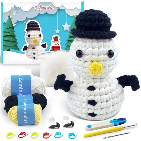 Crochet Kit For Beginners With Crochet Yarn Christmas Snowman