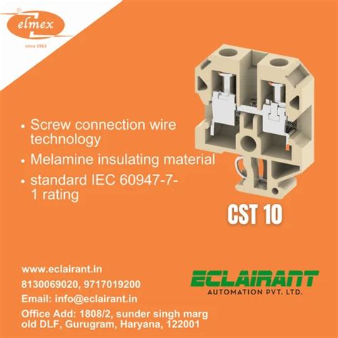 Elmex Cst10 Feed Through Terminal Block At ₹ 15 41 Piece In Gurugram Id 2852297481055