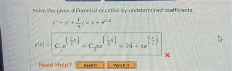 Solved Solve The Given Differential Equation By Undetermined