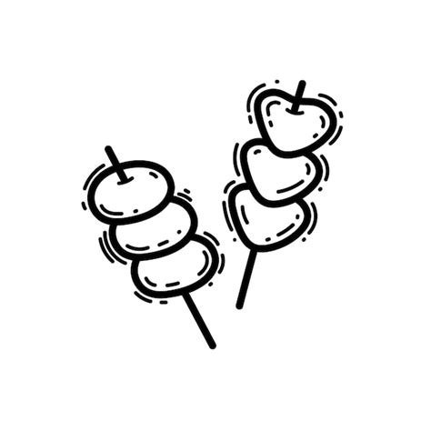 Premium Vector Hand Drawn Japanese Dango Dessert Sweet Dango Japanese