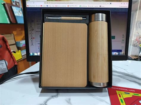Glue Bound Wood Cover Wooden Pen Diary And Bottle Combo A5 At Rs 900