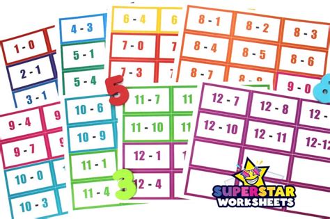 Subtraction Flashcards Superstar Worksheets