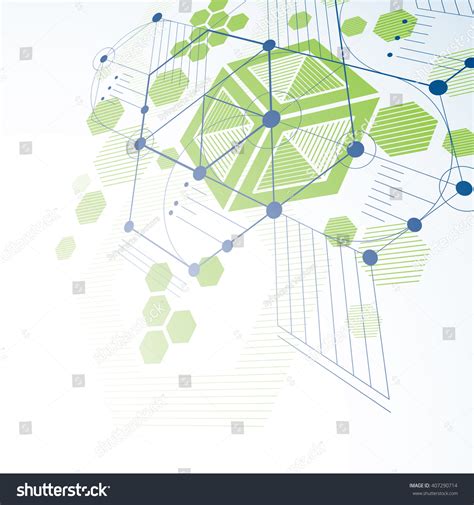Bauhaus Art Dimensional Composition Perspective Green Stock Vector