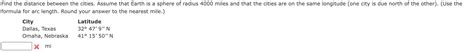 Solved Find The Distance Between The Cities Assume That Chegg