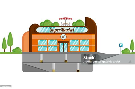 지하 주차장슈퍼마켓의 개념 흰색 배경의 격리된 레이아웃 개념에 대한 스톡 벡터 아트 및 기타 이미지 개념 거리 건물 외관 Istock