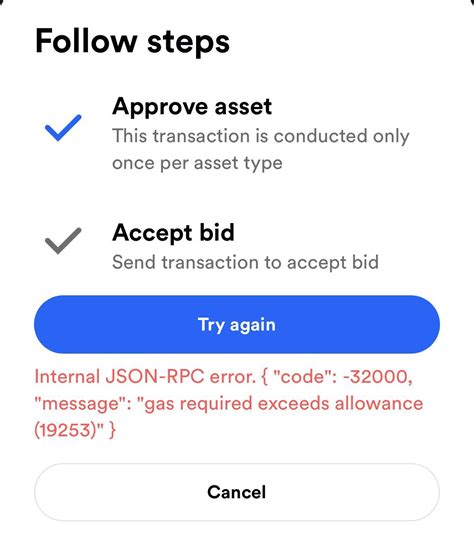 [rarible] error code when trying to accept nft bid can anyone help