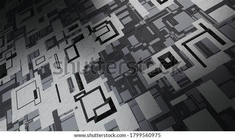 Modern Tech Pattern Scifi Technological Surface Stock Illustration
