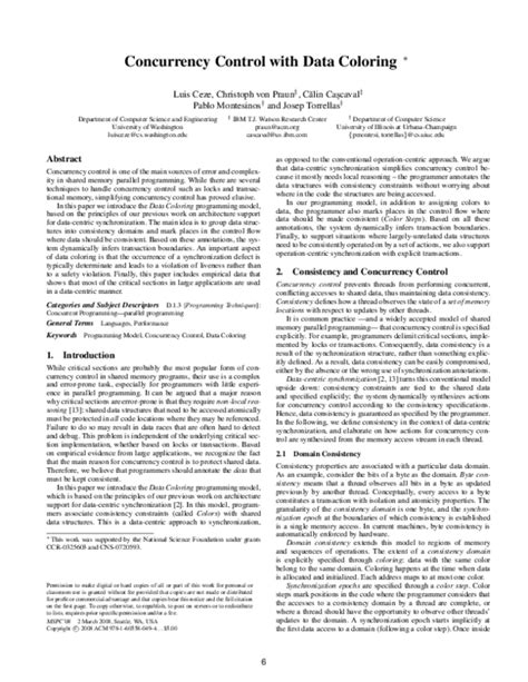 pdf concurrency control with data coloring