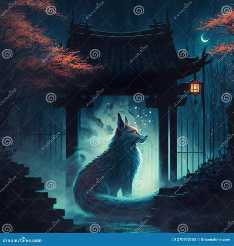 Kitsune Fox Generative Ai Stock Illustration Illustration Of