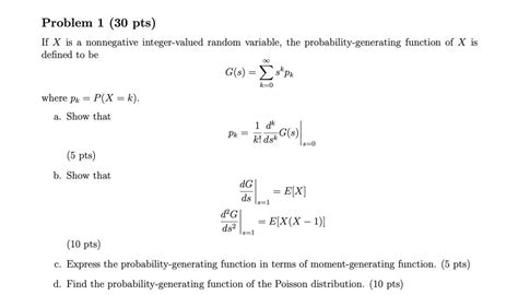 Solved Problem 1 30 Pts If X Is A Nonnegative Chegg Com