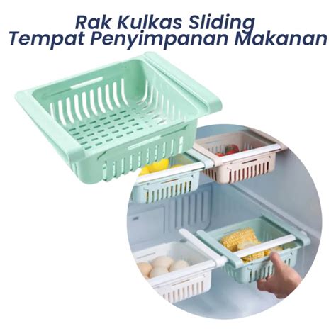 RAK KULKAS SLIDING ORGANIZER MULTIFUNGSI RAK KERANJANG JEPIT KULKAS