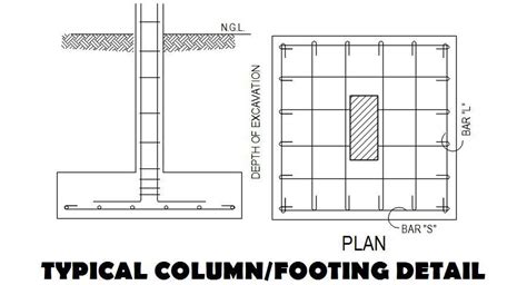Typical Column Footing Detail Drawing In This Autocad File Download This 2d Autocad Drawing