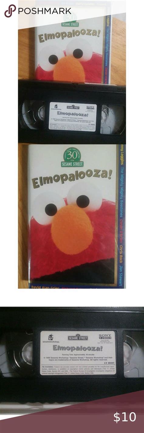 VHS Tape Sesame Street Elmopalooza Elmo VHS Clamshell 30 Yrs CTW 1998 In 2022 Sesame Street