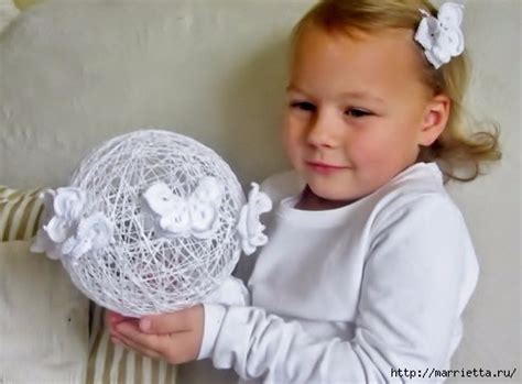 Новогодний шар из ниток своими руками