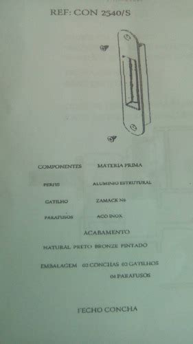 Fecho Concha Cega Porta Janela Alumínio Suprema S gatilho