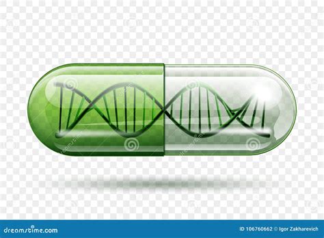 Medical Capsule With A Dna Molecule Stock Illustration Illustration
