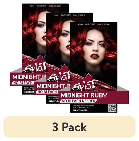 3 Pack Splat Midnight Complete Kit Semi Permanent Hair Dye Without