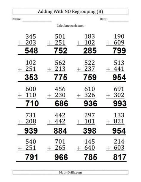 Maths Sums Printable Worksheet