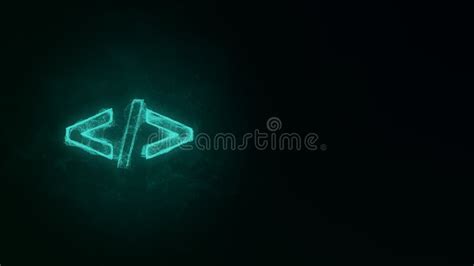 Coding Code Html Programming Language Icon With Plexus Effect Connected Lines With Dots