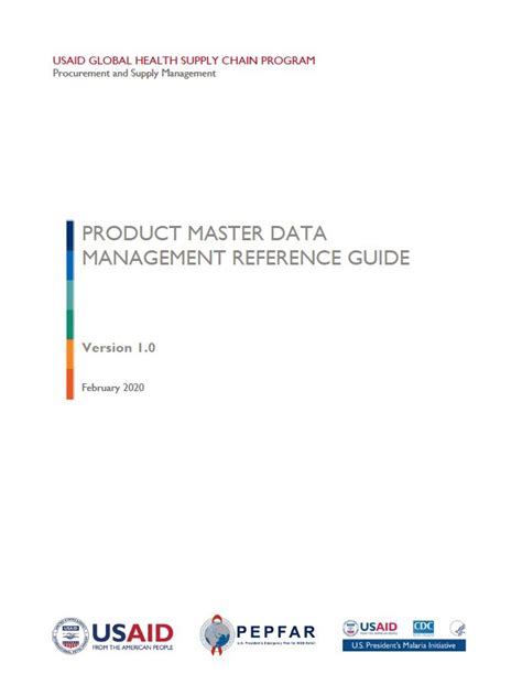 Product Master Data Reference Guide And Toolkit Usaid Global Health