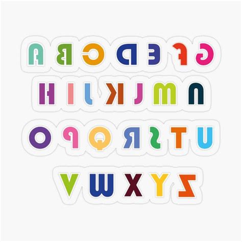 The Alphabet Sticker Is Multicolored And Has Different Letters