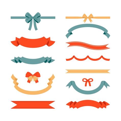 Premium Vector Set Of Decorative Ribbons And Bows Flat Vector