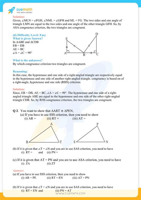 Ncert Solutions Class 7 Maths Chapter 7 Congruence Of Triangles