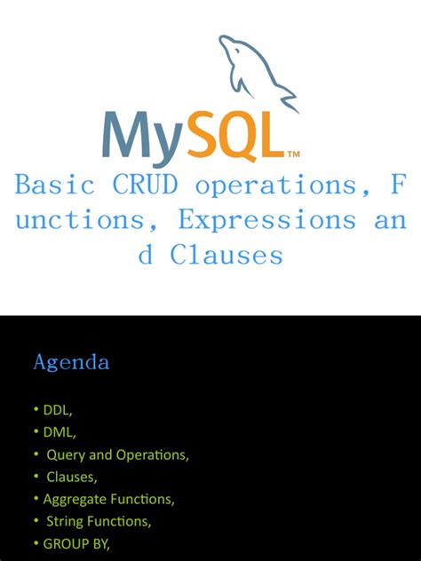 Basic Crud Operations F Unctions Expressions An D Clauses Pdf Sql