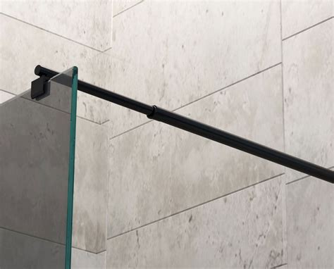Duschabtrennung Walk In Nano Schwarz Graues Glas