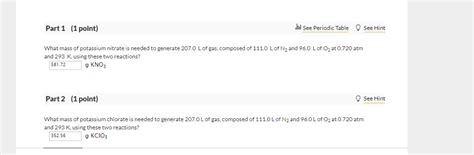 Solved What Mass Of Potassium Nitrate Is Needed To Generate